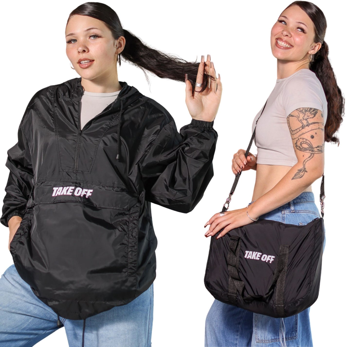 Duffle Bag Jacket transforms from Bag to Jacket with huge carry pouch ...