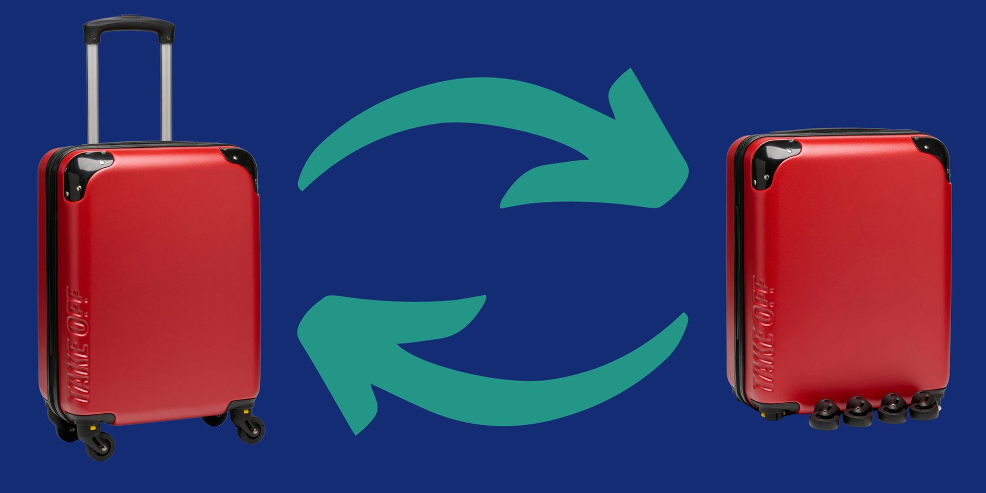 Removable wheel luggage online – Take OFF Luggage